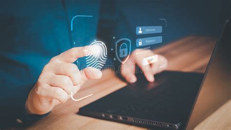 Man Typing Login User And Password Cyber Security Concept Stock Image Image Of Business