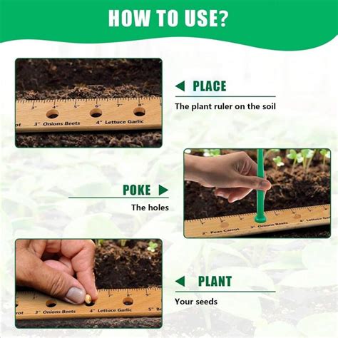 30 Inch Wooden Plant Ruler Foldable Seed Planting Ruler With Holes Portable Garden Ruler With