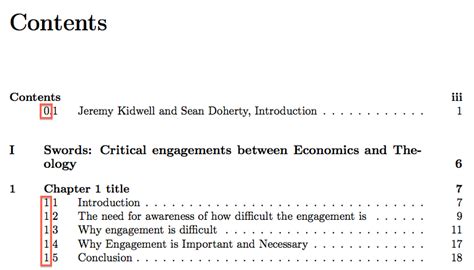 Table Of Contents Is It Possible To Hide Chapter Numbering For Non