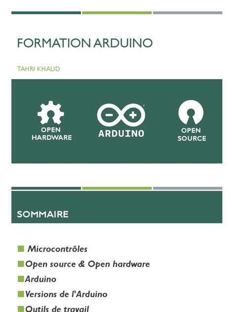 Formation Arduino 1 Microcontrôles Arduino Système Dexploitation
