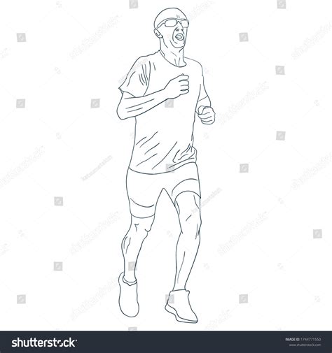 Man Running Outline Sport Vector Illustration Stock Vector Royalty Free 1744771550 Shutterstock