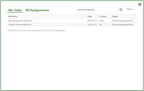 My Tasks Project Plan 365
