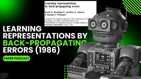 Learning Representations By Back Propagating Error 1986 Youtube