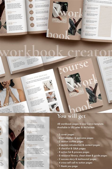 Elegant Workbook Template Canva Workbook Template Ebook Design Workbook