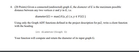 Solved Points Given A Connected Undirected Graph G Chegg