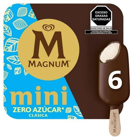Paletas Heladas Magnum Mini Zero Azúcar Clásica Sabor Vainilla 6 Pzas