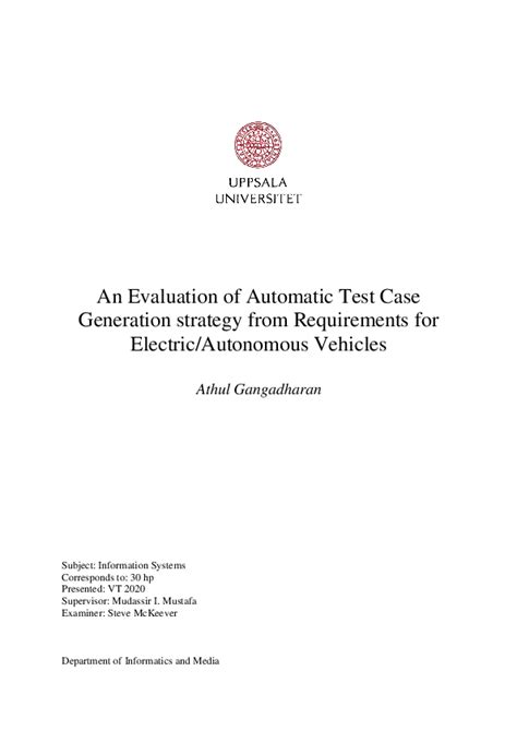 Pdf An Evaluation Of Automatic Test Case Generation Strategy From