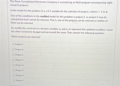 Solved The Texas Consolidated Electronics Company Is Chegg
