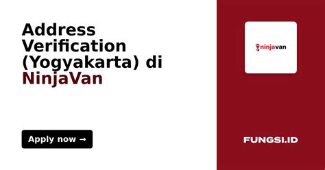 Address Verification Yogyakarta Di Ninjavan Fungsi Id