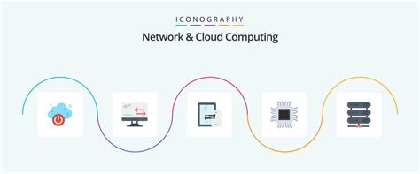 Network And Cloud Computing Flat 5 Icon Pack Including Data