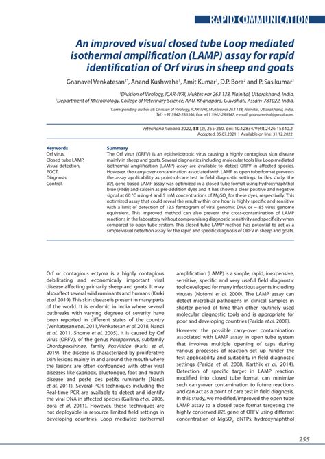 Pdf An Improved Visual Closed Tube Loop Mediated Isothermal