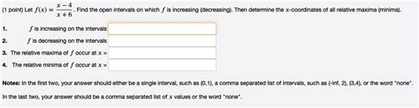solved x point let f x find the open intervals on which is