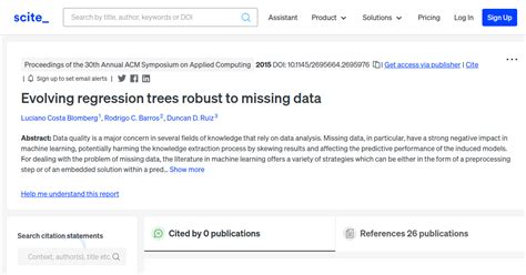 Evolving Regression Trees Robust To Missing Data