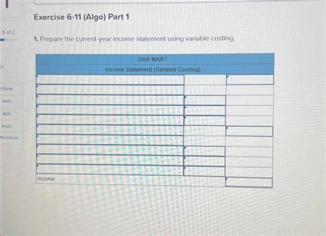 Solved Required Information Exercise 6 11 Algo Absorption