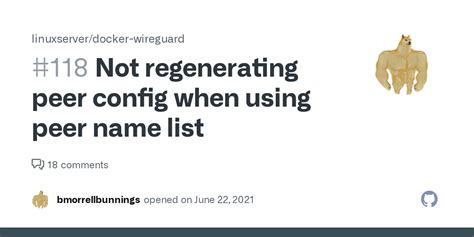 not regenerating peer config when using peer name list · issue 118 · linuxserver docker