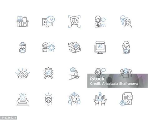 파트너 라인 아이콘 컬렉션입니다 신뢰 충성도 헌신 의사 소통 연결 이해 존중 벡터 및 선형 그림 지원 애정 공감 개요 표지판 세트 감사에 대한 스톡 벡터 아트 및 기타