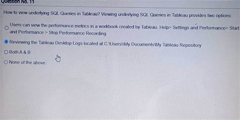 Question No 11 How To View Underlying SQL StudyX