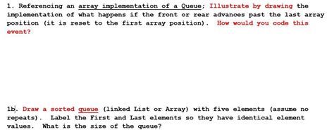 Solved 1 Referencing An Array Implementation Of A Queue