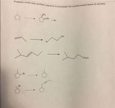 solved propose a multi step synthetic sequence to accomplish