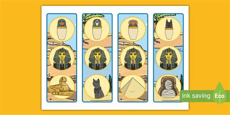 Tutankhamun Bookmarks Teacher Made Twinkl