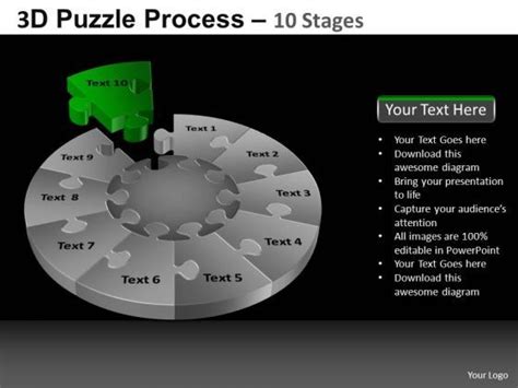 PowerPoint Template Diagram Pie Chart Puzzle Process Ppt Theme