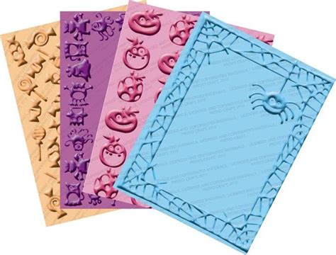 Cuttlebug Mini Monsters Set Of 4 Embossing Folders Brand New Retired Cardmaking