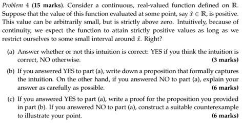 Solved Problem 4 15 Marks Consider A Continuous