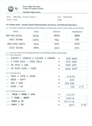 Practice Exercise Number Systems Conversion Introduction To Computing Studocu