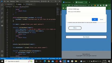 Mini Javascript Project Part 5 Youtube