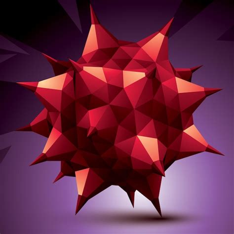 Premium Vector Geometric Red Polygonal Structure Modern Science And