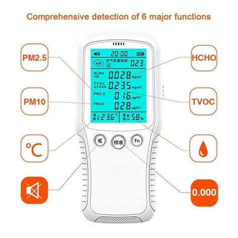 Multifunctional LCD Digital Air Quality Monitor Portable Accurate Temperature And Humidity