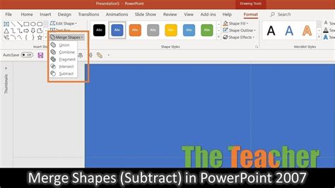 How To Use Merge Shapes Subtract Command In Powerpoint 2007 Powerpoint Tutorial Powerpoint