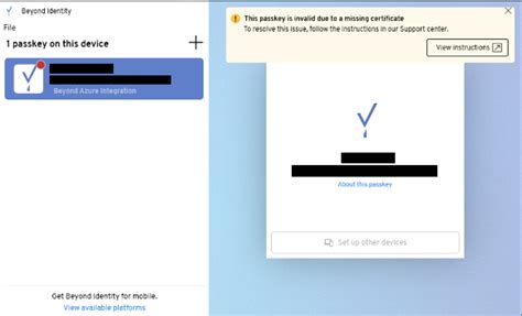 Platform Authenticator Shows Error ‘passkey Is Invalid Due To A Missing