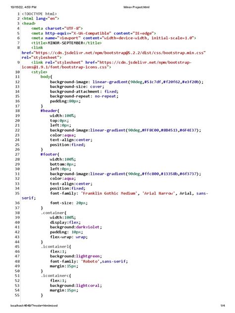 Minor Project Html Pdf