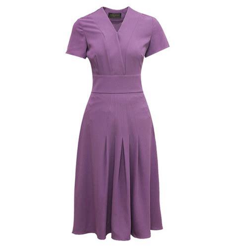 여자 쉬폰 시폰 원피스 원피스 브이넥 조임 Be2 여름 퍼플 엄마룩 반팔 티몬