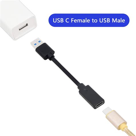 CERRXIAN USB 3 0 Tipo A Macho A USB 3 0 Tipo C Conector Convertidor Adaptador Negro 3 Pies