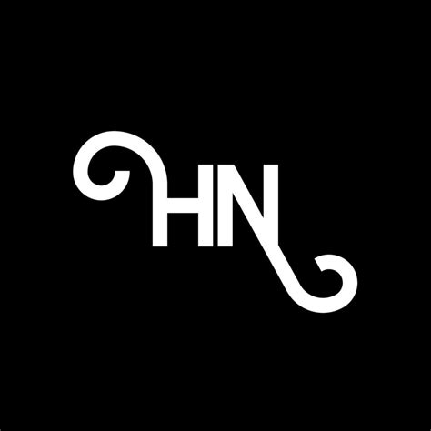 Hn Letter Logo Design On Black Background Hn Creative Initials Letter