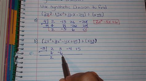 Divide Polynomial By Binomial 2 Synthetic Division Youtube