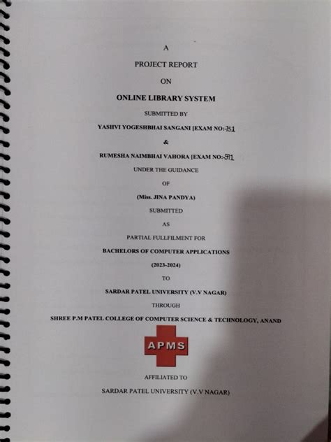 A Project Report Online Library System Nov 2023 Pdf
