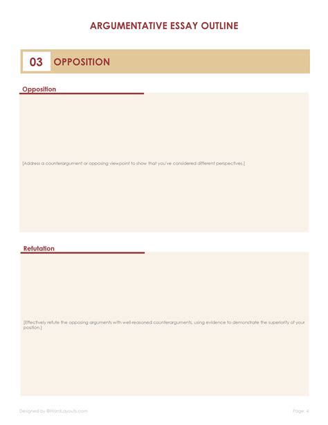 Free Argumentative Essay Outline Template Wordlayouts