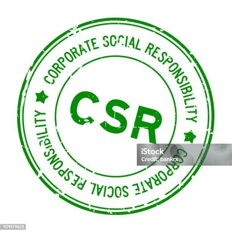 그런지 그린 Csr 기업의 사회적 책임 단어 둥근 고무 씰 스탬프 흰색 배경 개념에 대한 스톡 벡터 아트 및 기타 이미지