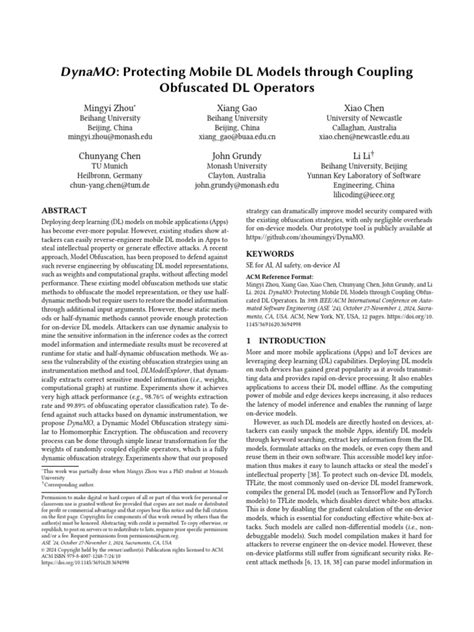 Dynamoprotectingmobiledlmodelsthroughcouplin Pdf Parameter Computer Programming