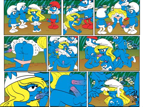 Rule 34 Blue Skin Brainy Smurf Jakejilg Papa Smurf Smurfette The