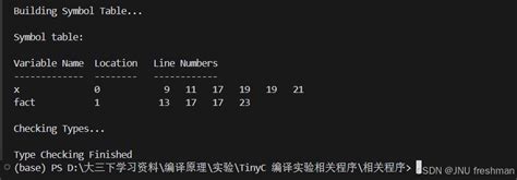 编译原理实验 之 Tiny 之 语义分析（第二次作业） Csdn博客