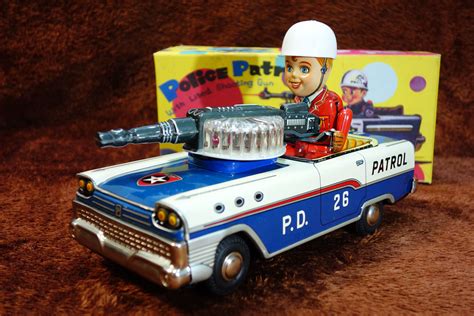 Nomura Police Patrol Battery Operated Toy 50s Battery Operated Toys