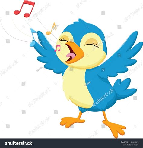 Yellow White Eye Bird Singing Clipart