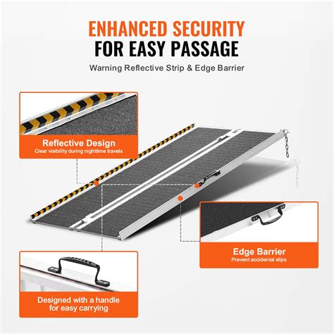 Vevor Portable Wheelchair Ramp 152cm Non Slip Aluminum Folding
