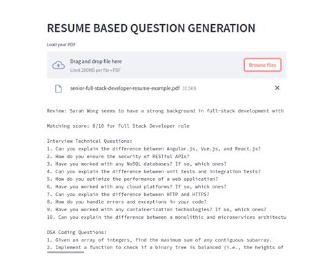 Resume Based Interview Question Generator Devpost