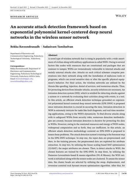 An Accurate Attack Detection Framework Based On Exponential Polynomial Kernel‐centered Deep