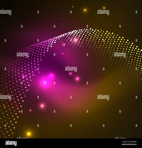 3d Illuminated Wave Of Glowing Particles 3d Illuminated Wave Of Glowing Particles Hud Design